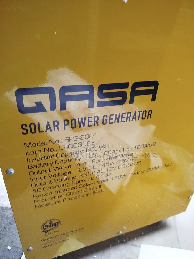 800W Qasa Solar Generator Price in Nigeria at Nature Solar Global ...