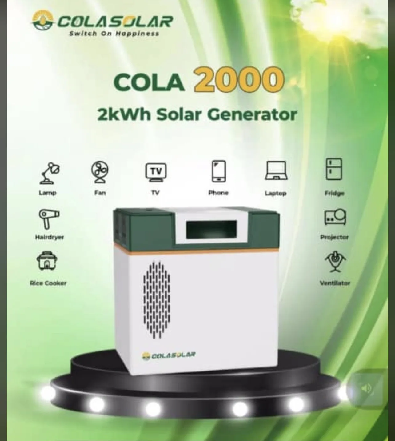 Cola 2000 2KWh Solar Generator Price in Nigeria at Nature Solar Global ...